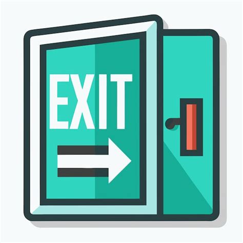 Simple Exit Clip Art Icon For Emergency And Directional Signage Premium AI Generated Vector