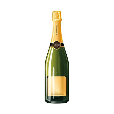 Champagne Bottle Png In Cartoon Style All Elements Are Isolated