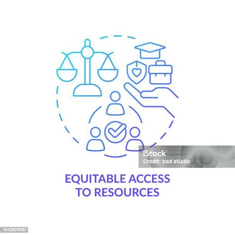 자원에 대한 공평한 접근 파란색 그라데이션 개념 아이콘 개념에 대한 스톡 벡터 아트 및 기타 이미지 개념 금융 부귀