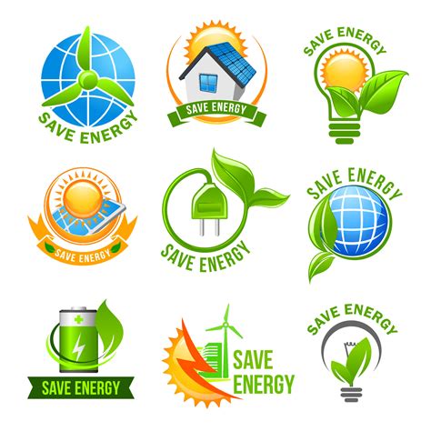 Eco Green Energy Icon Set For Ecology Design 12683656 Vector Art At