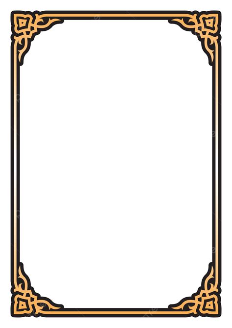 Beautiful Border Design For A4 Paper Page Decoration With Black And Yellow Gradations Vector