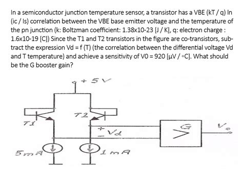 Solved In A Semiconductor Junction Temperature Sensor A