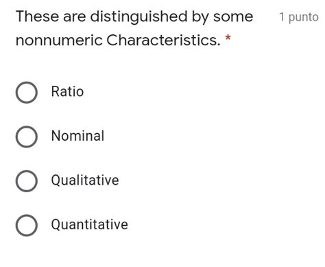 Solved These Are Distinguished By Some 1 Punto Nonnumeric