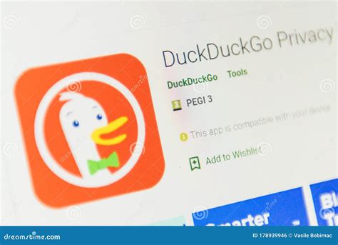 DuckDuckGo App Icon Selective Focus Editorial Photo Image Of Network Internet