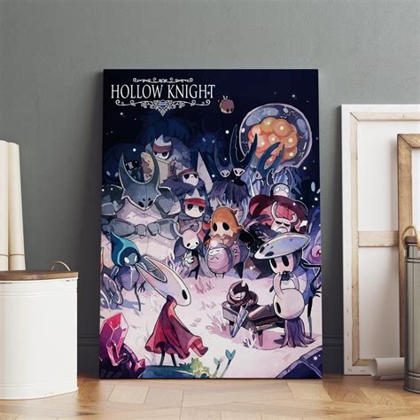 Hollow Knight Poster Hallownest Wall Art Premium Canvas Print Game