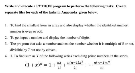 Solved Write And Execute A Python Program To Perform The