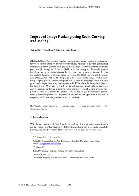 Pdf Improved Image Resizing Using Seam Carving And Scaling