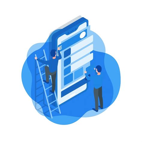 Premium Vector Mobile Application Development Isometric Illustration