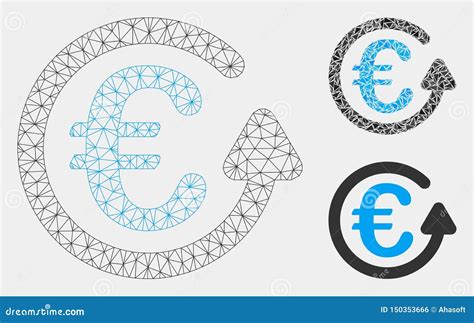 Euro Chargeback Vector Mesh 2D Model And Triangle Mosaic Icon Stock Vector Illustration Of