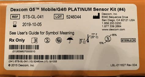 1 Box Of 4 New Unopened Dexcom G4 G5 Platinum Sensors R Dexcom
