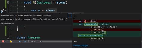 Local Introduce Variable Is Very Inconsistent · Issue 39806 · Dotnet