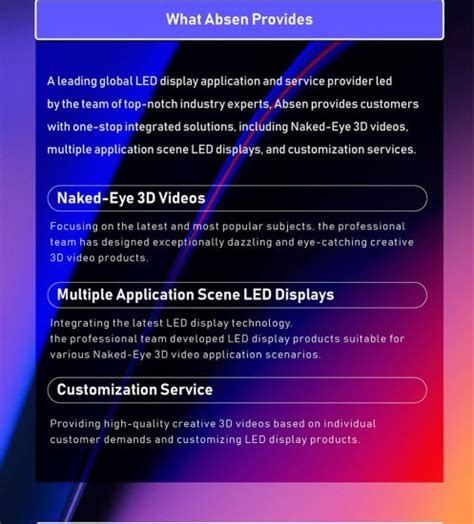 Absen Naked Eye 3D Solutions Absen Inc
