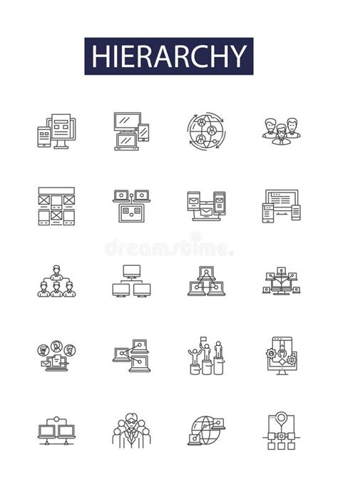 Hierarchy Line Vector Icons And Signs Structure Rank Chain Grade Pyramid Class Regulatory