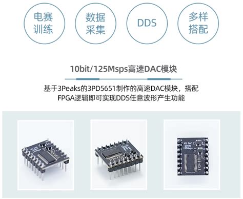 单通道10位 125msps高速dac模块
