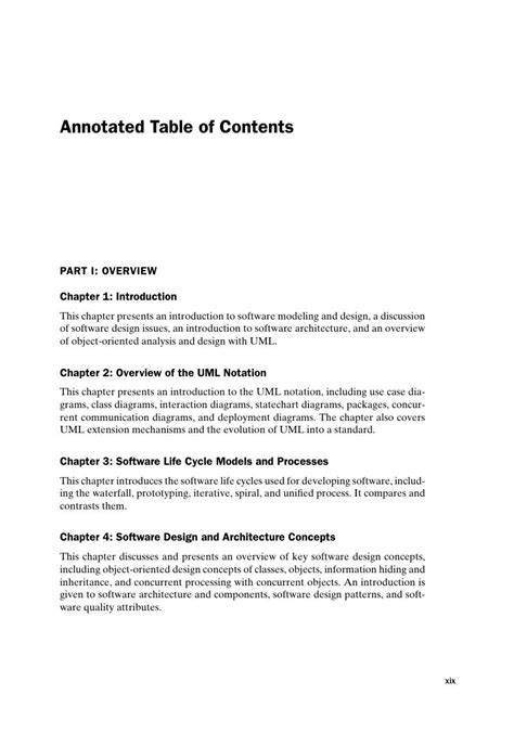 Annotated Table Of Contents Software Modeling And Design