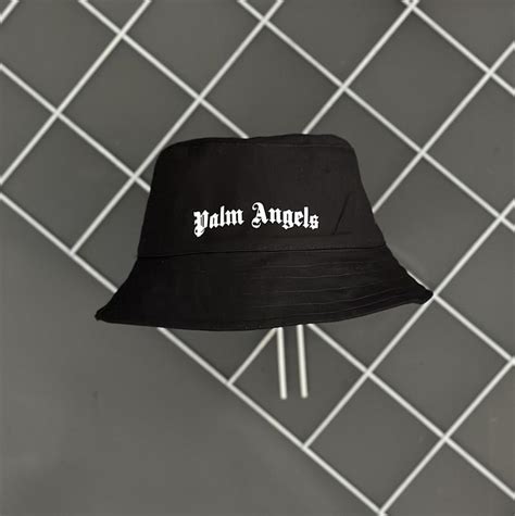 Панама черная Palm Angels белая лого — цена 350 грн в каталоге Шляпы Купить аксессуары по