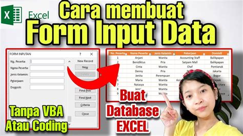 Cara Membuat Form Input Data Untuk Database EXCEL Dengan Cepat Tanpa