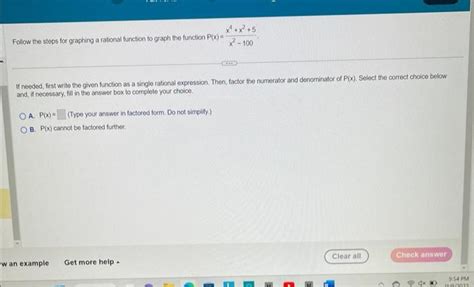 Solved Foliow The Steps For Graphing A Rational Function To