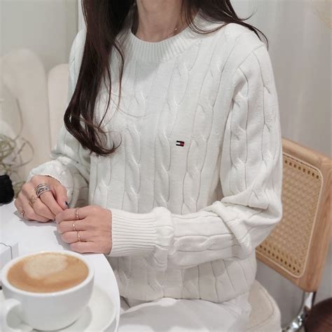 타미힐피거tommy Hilfiger 타미 힐피거 남성 케이블 니트 스웨터 남자 꽈배기 니트 트렌비