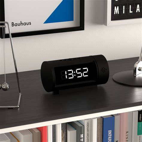 Digital Pil Alarm Clock Black With Black Led Display Modernon A