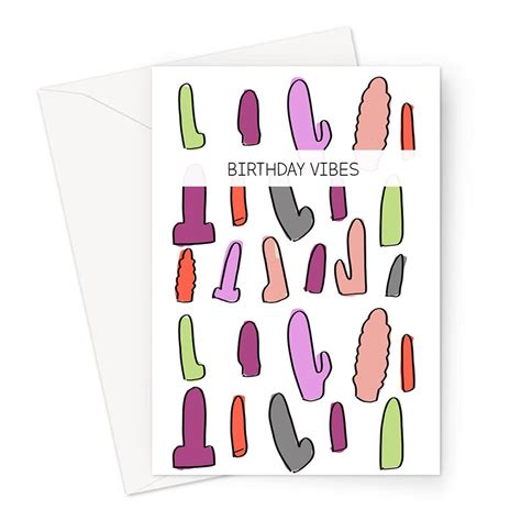 Birthday Vibes Greeting Card Vibrator Pun Happy Birthday Card