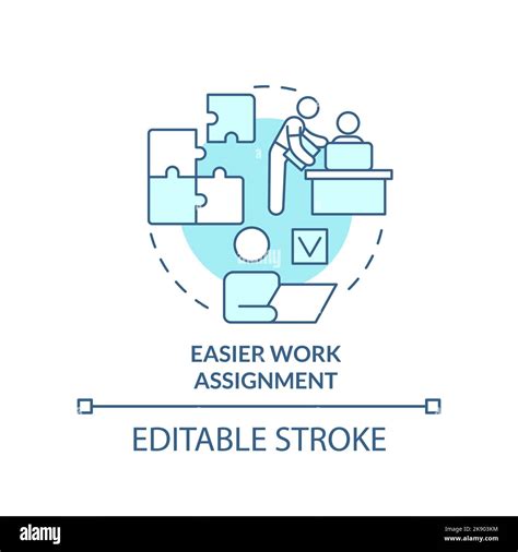 Easier Work Assignment Turquoise Concept Icon Stock Vector Image And Art