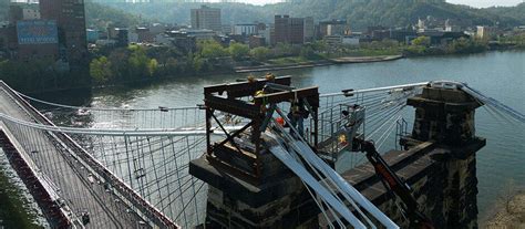 Restoring The Landmark The Wheeling Suspension Bridge Rehabilitation Project Advantage Steel