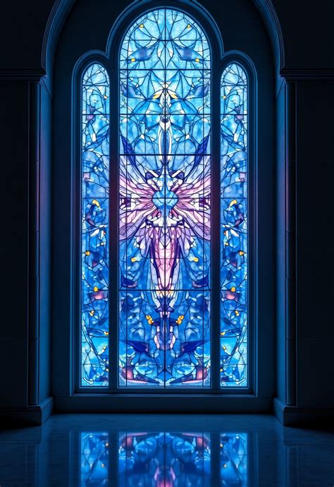 Futuristic Stained Glass Design Stable Diffusion Online