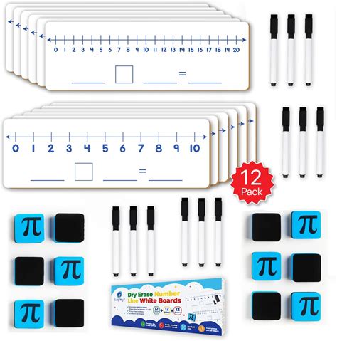 Amazon Com 12 Pack Double Sided Dry Erase Number Line White Boards 4 X12 Elementary Number