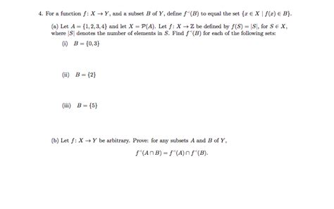 Solved For A Function F XY And A Subset B Of Y Define Chegg Com