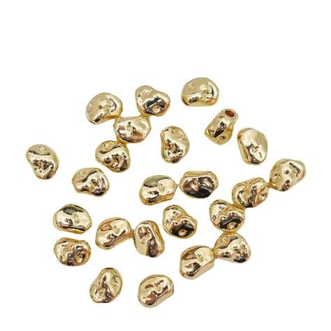100 Pcs Irregular Shape Gold Nuget Bead Spacer Etsy