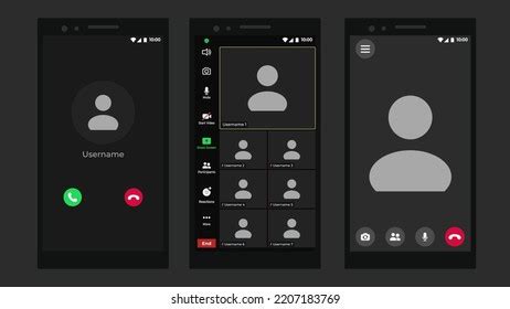 Phone Call Screen Set Interface Incoming Stock Vector Royalty Free Shutterstock
