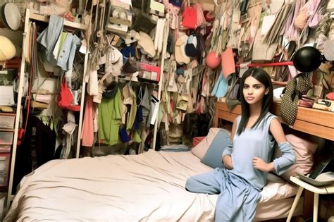 Premium Ai Image Teenage Girl In Her Bedroom Messy And Untidy Room