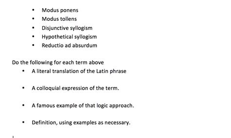 Modus Ponens • Modus Tollens • Disjunctive Syllogism • Hypothetical Syllogism • Reductio Ad