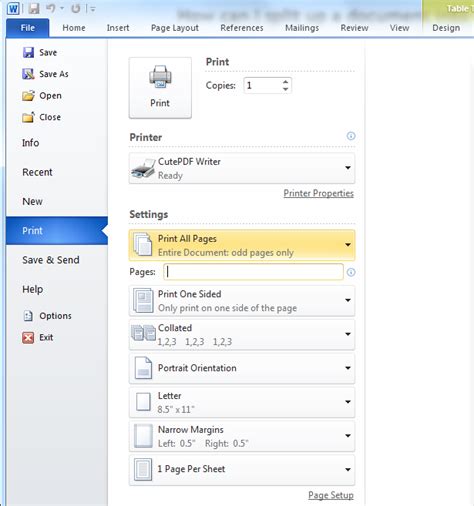 Как распечатать документ в Microsoft Word Печать документа в Word Word