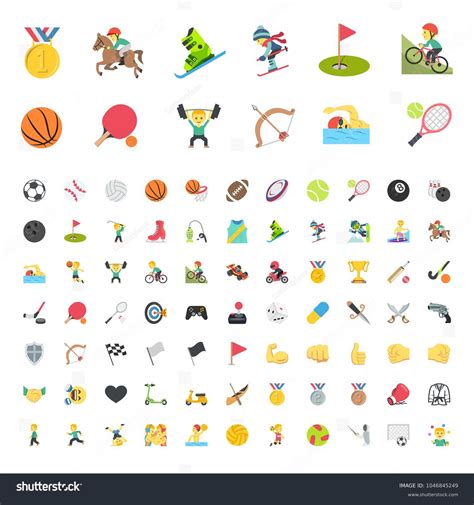 Todo Tipo De Deportes Recreación Emojis Vector De Stock Libre De Regalías 1046845249