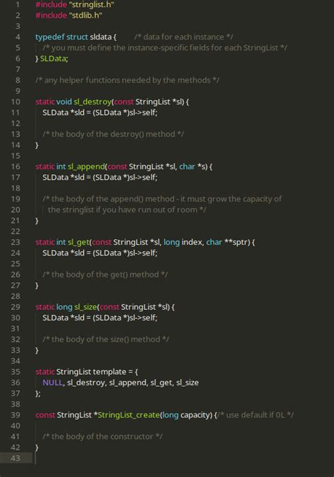 I Need To Implement A Stringlist Adt Using In C Chegg Com