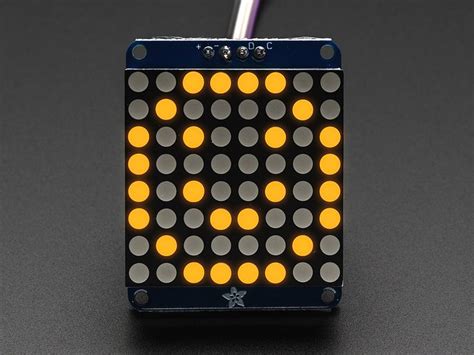 Adafruit Small 12 8x8 Led Matrix Wi2c Backpack Yellow Led Matrix Adafruit Small 12 8x8 Led Matrix Wi2c Backpack Yellow Led Matrix