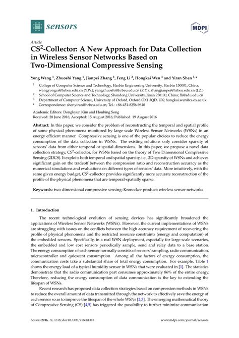 Pdf Cs2 Collector A New Approach For Data Collection In Wireless Sensor Networks Based On Two