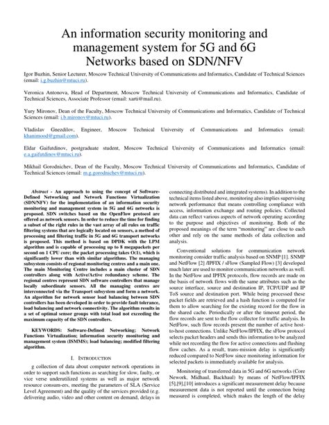 Pdf An Information Security Monitoring And Management System For 5g And 6g Networks Based On