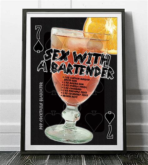 Sex With A Bartender Cocktail Poster Download Now Etsy