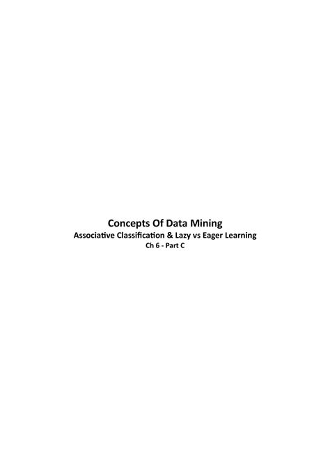 Data Mining Ch6 Part C Classification And Prediction Concepts Of Data Mining Associative