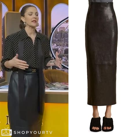 Drew Barrymore Show April 2024 Drew Barrymores Leather Skirt Shop