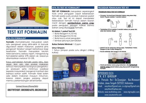 Brosur Test Kit Formalin Pdf