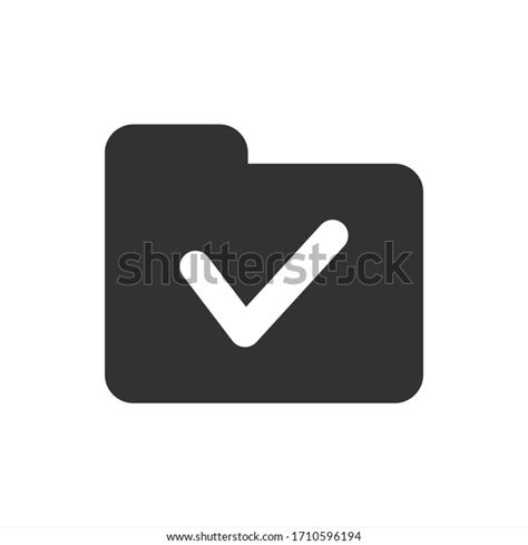 Folder Check Mark Vector Icon On Stock Vector Royalty Free 1710596194 Shutterstock