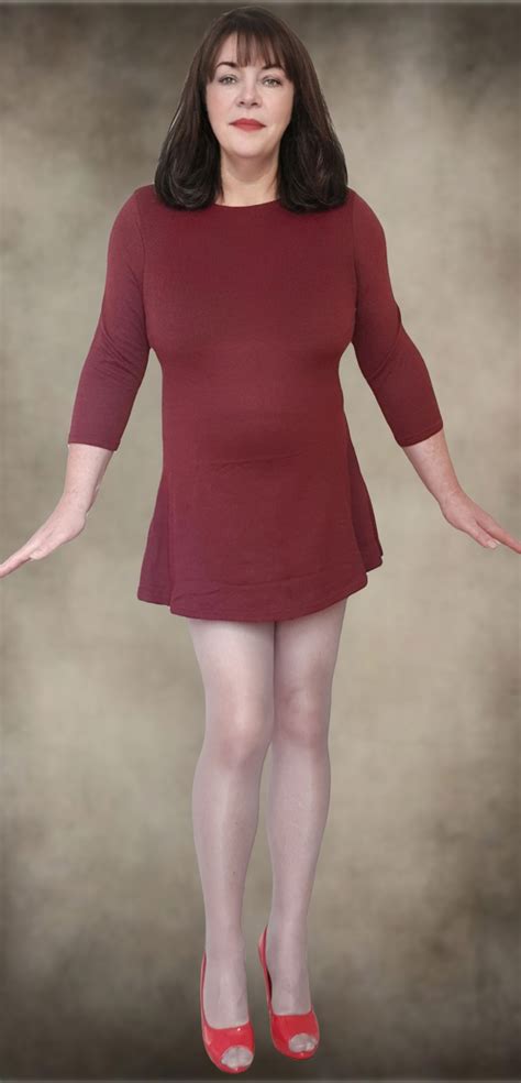 Minidress Light Grey Tights Red Heels By Auntyalisonhosiery On Deviantart