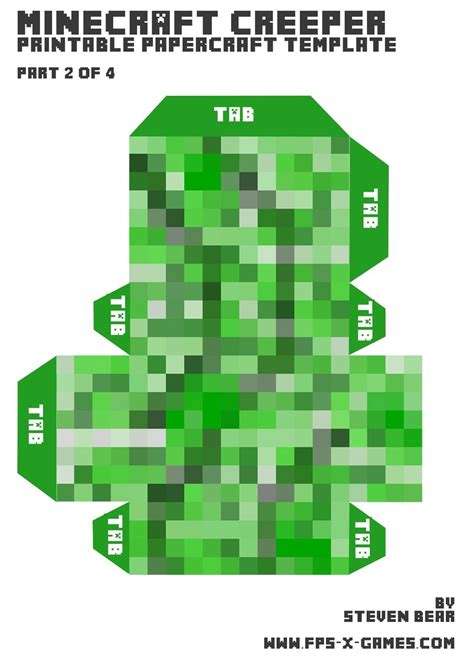Minecraft Papercraft Grass Minecraft Printables Creeper Minecraft Creeper Free Printable