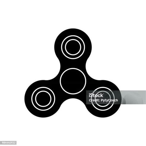 피 젯 3 Bladed 회전자인기 있는 장난감 및 안티 스트레스 도구 흰색 배경에 고립 된 검은 간단한 평면 벡터 아이콘 3가지