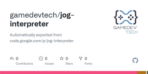 GitHub Gamedevtech Jog Interpreter Automatically Exported From Code