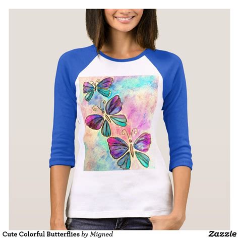 Cute Colorful Butterflies T Shirt Tshirt Designs Shirts Shirt Style